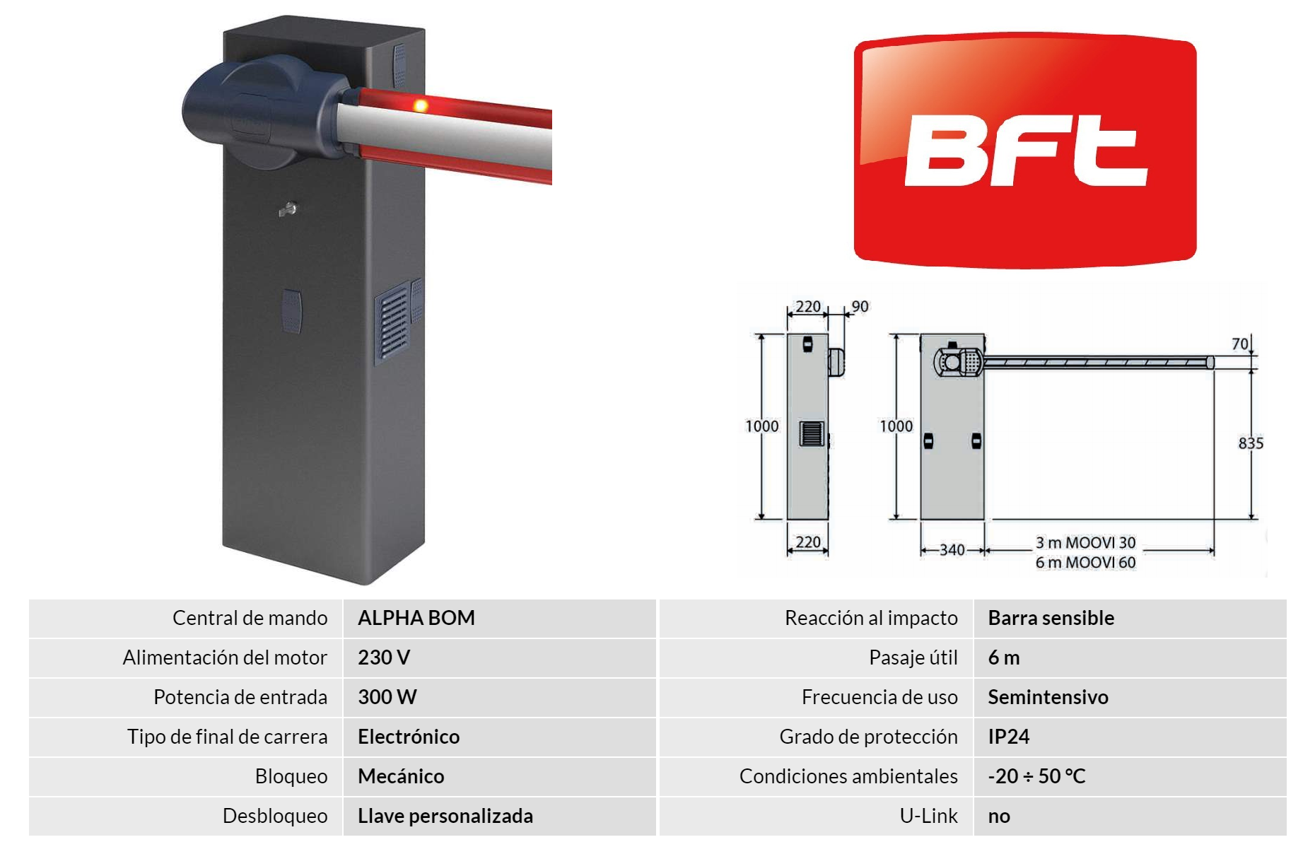 Barreras Vehiculares BFT - Tecnologías Ciws